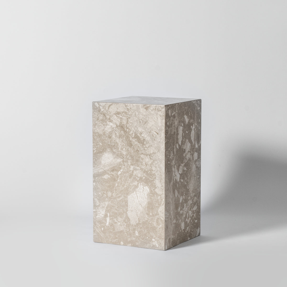 Orbis italian Oracle Grey Marble Side Table | Vaunt Design