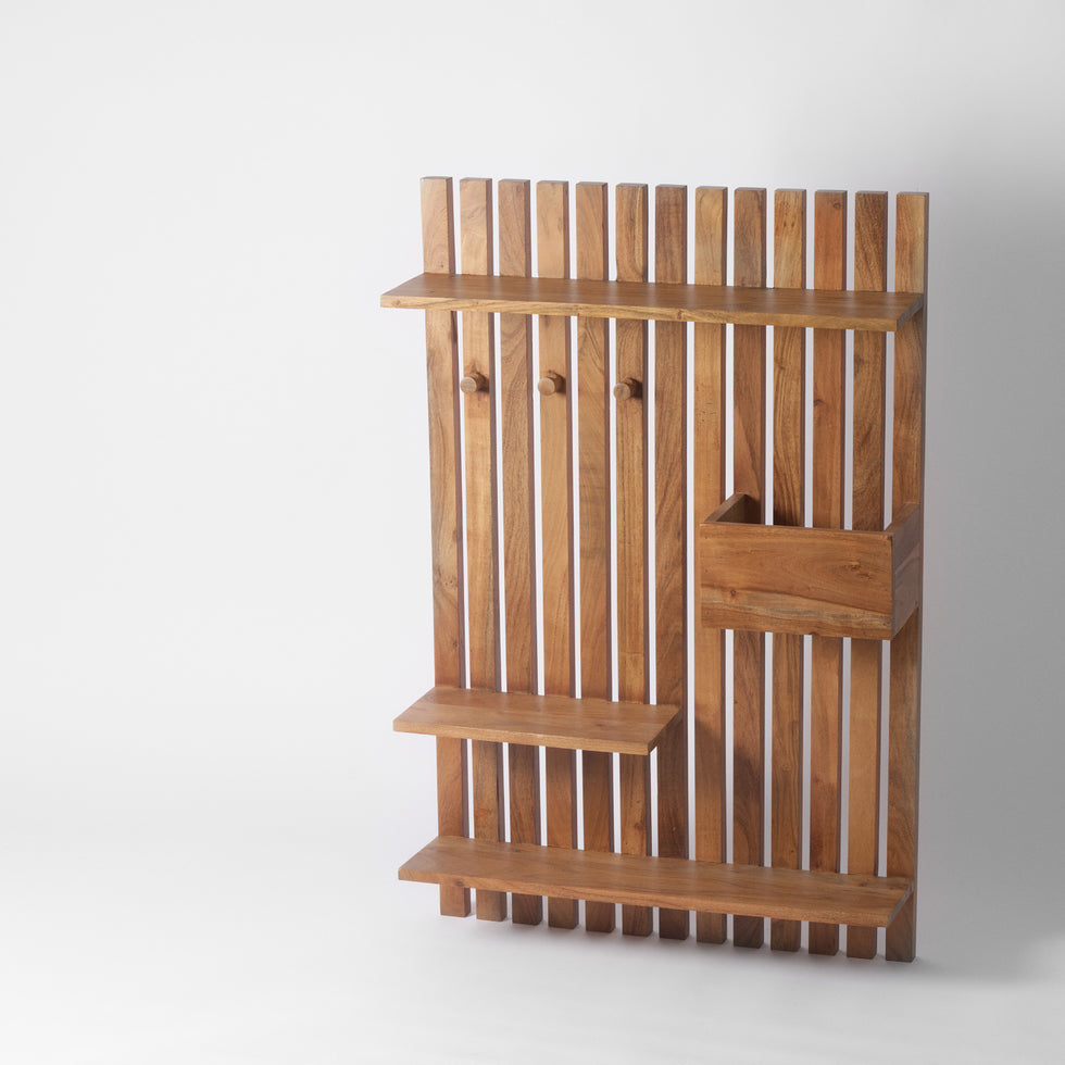 Keiko Slat Wall Shelf, Office Shelving, Natural | Vaunt Design