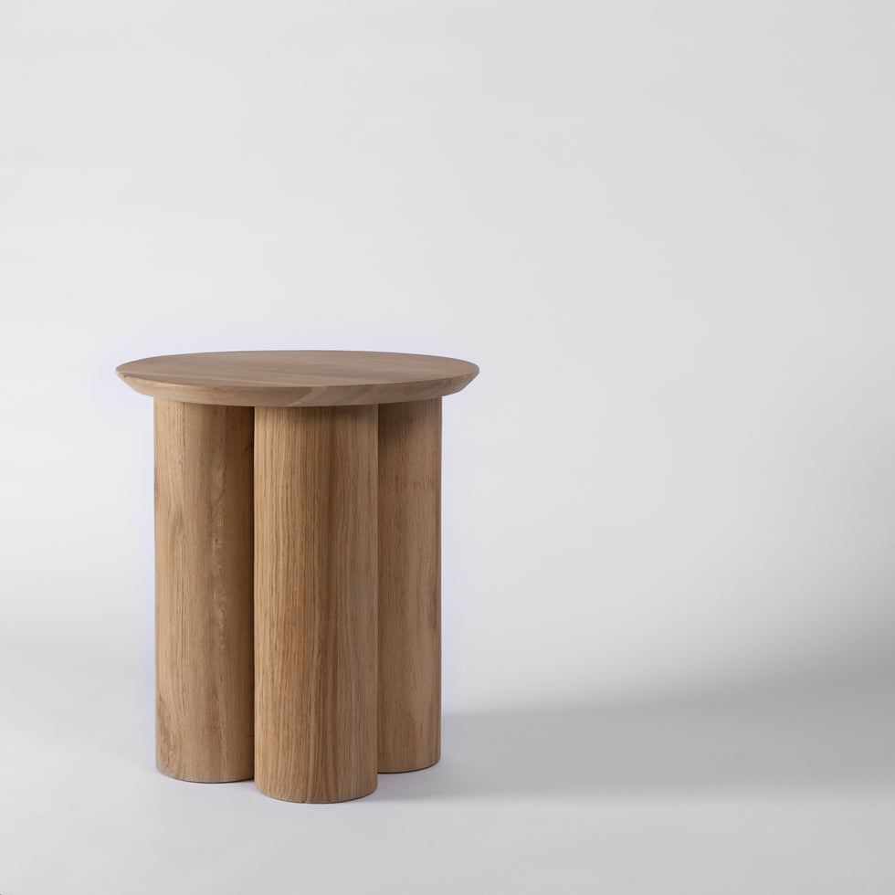 Hikui Side Table, Oak side table, chunky leg, minimalist Vaunt Design