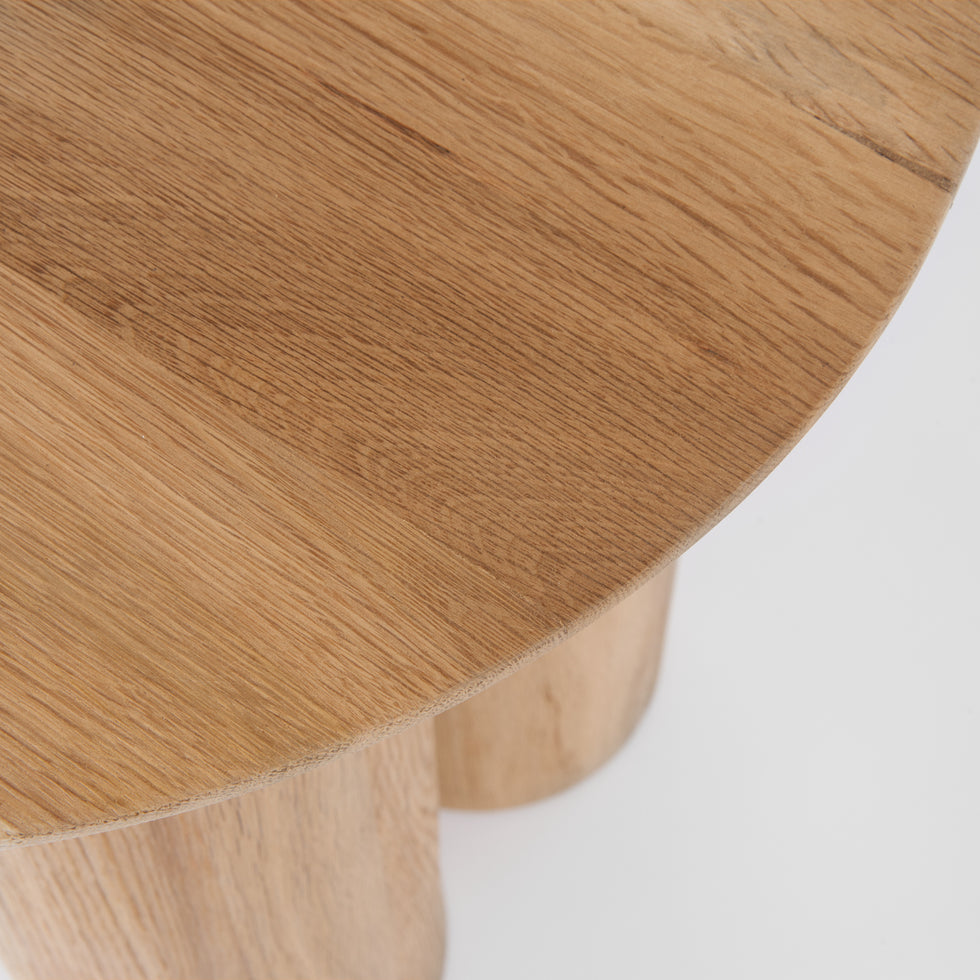 Hikui Side Table, Oak side table, chunky leg, minimalist Vaunt Design