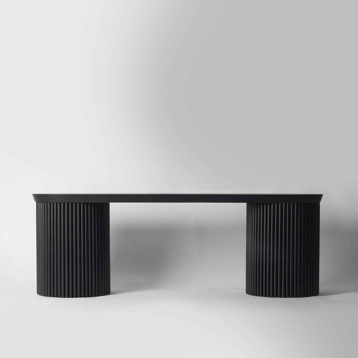 Larsen Ribbed Black Dining Bench | Vaunt Design