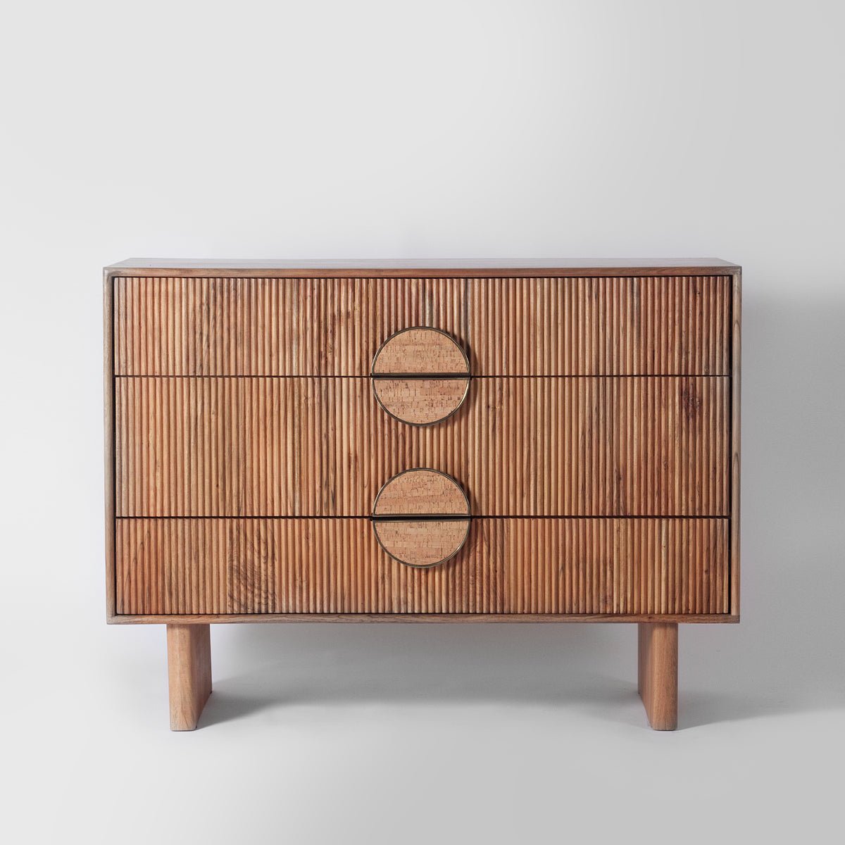 Edvard Acacia Ribbed Chest Of Drawers | Vaunt Design