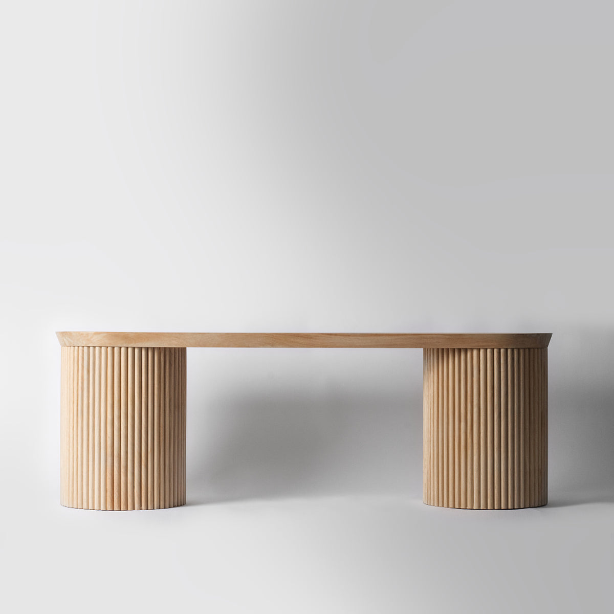 Larsen Ribbed Dining Bench Mango Wood | Vaunt Design