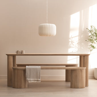 Baldr Black Round Dining Table, Ribbed | Vaunt Design
