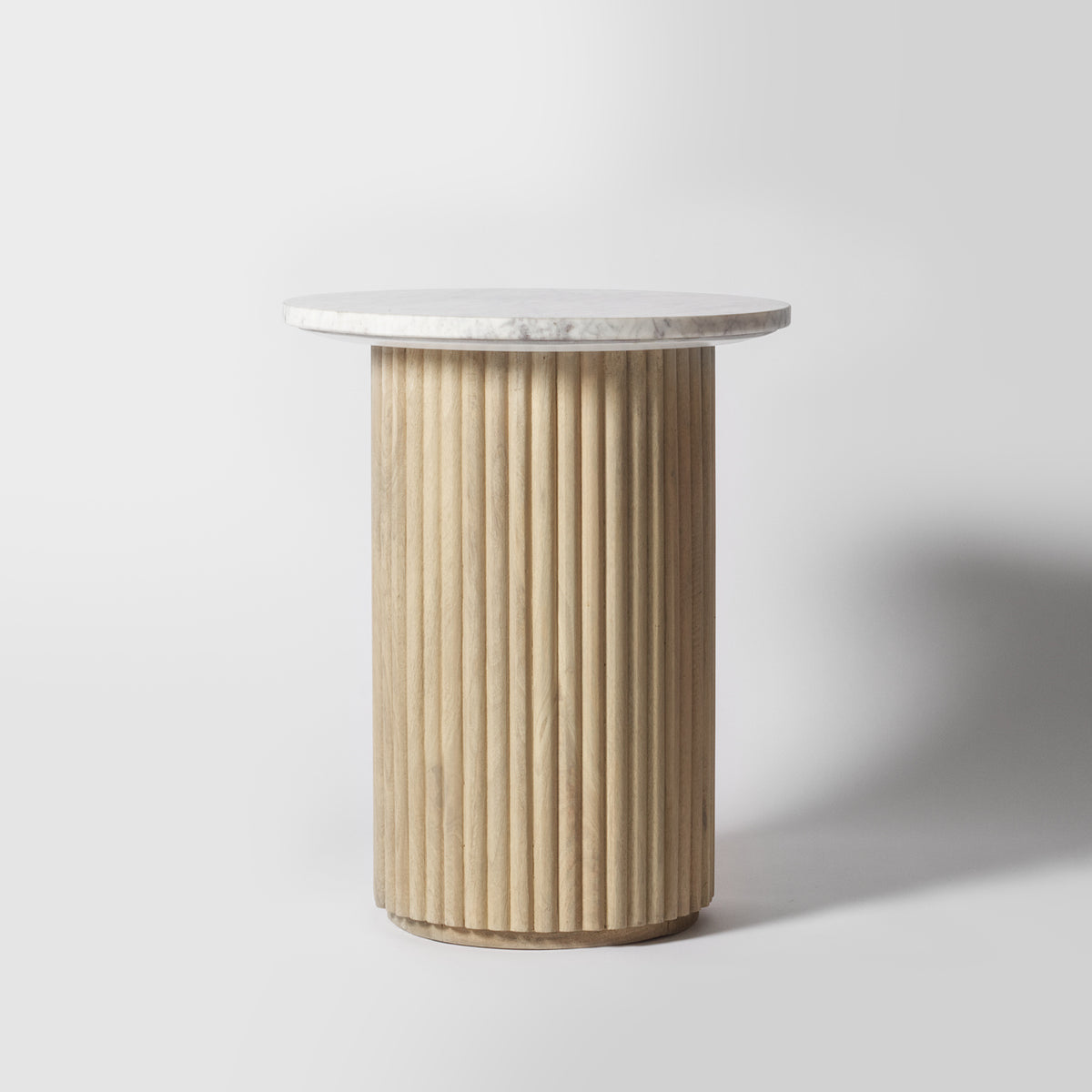 Olavi Nordic Side Table, White Marble | Vaunt Design