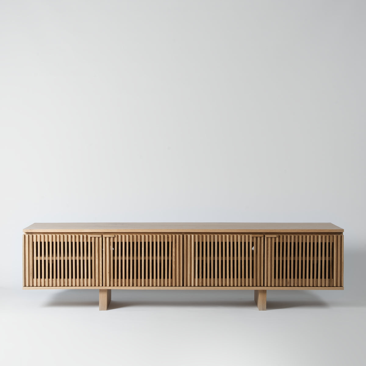 Palea Slatted TV Stand, Oak, Scandinavian Style | Vaunt Design