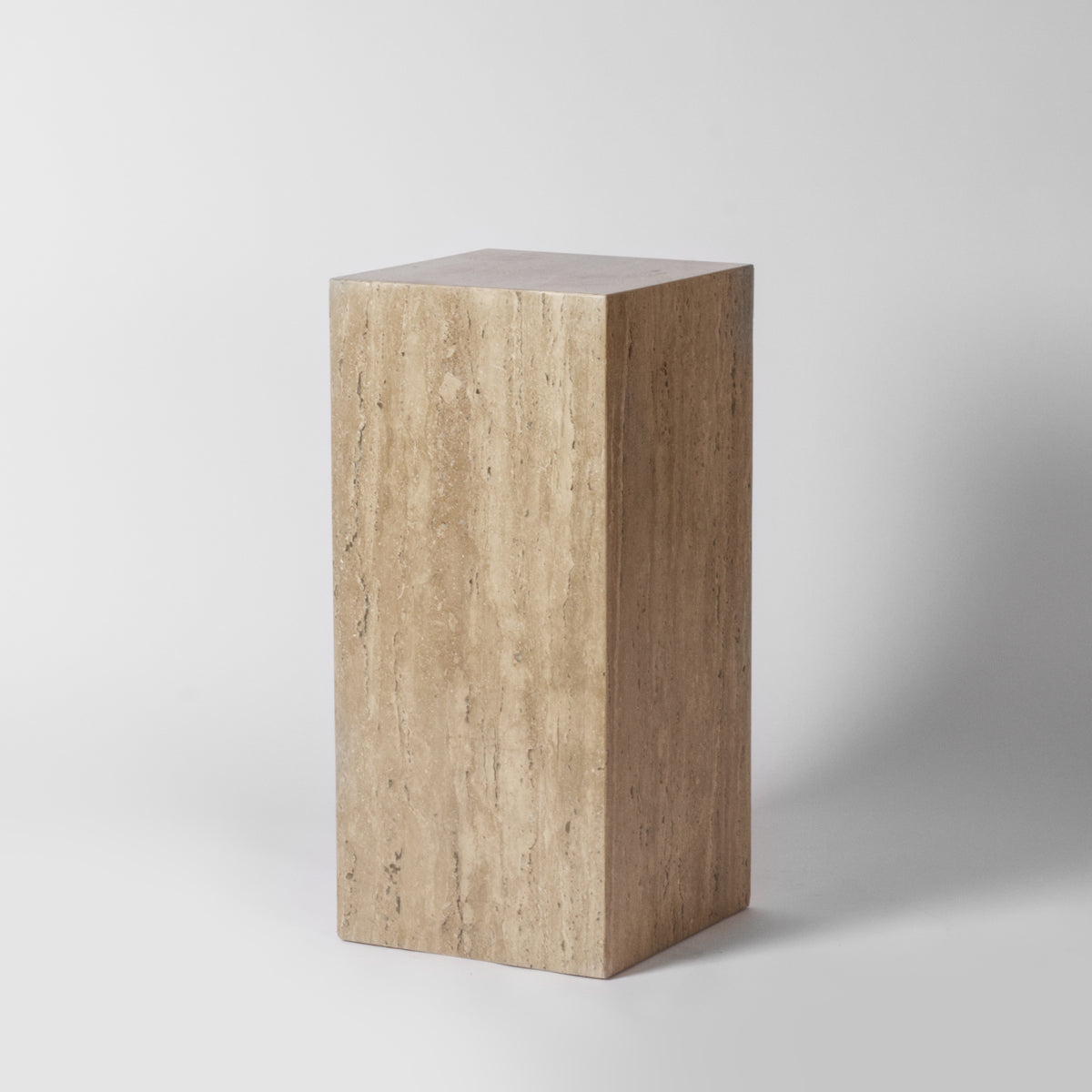 Kumi Travertine Plinth, Natural, 65cm | Vaunt Design