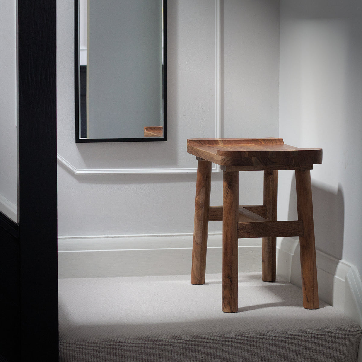Kettil Wooden Milking Stool, Acacia | Vaunt Design