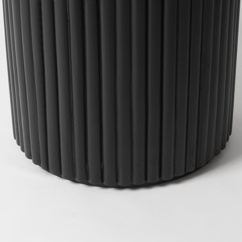Baldr Black Tall Side Table Pedestal Ribbed Vaunt Design baldr-black-tall-side-table-pedestal-ribbed-vaunt-design