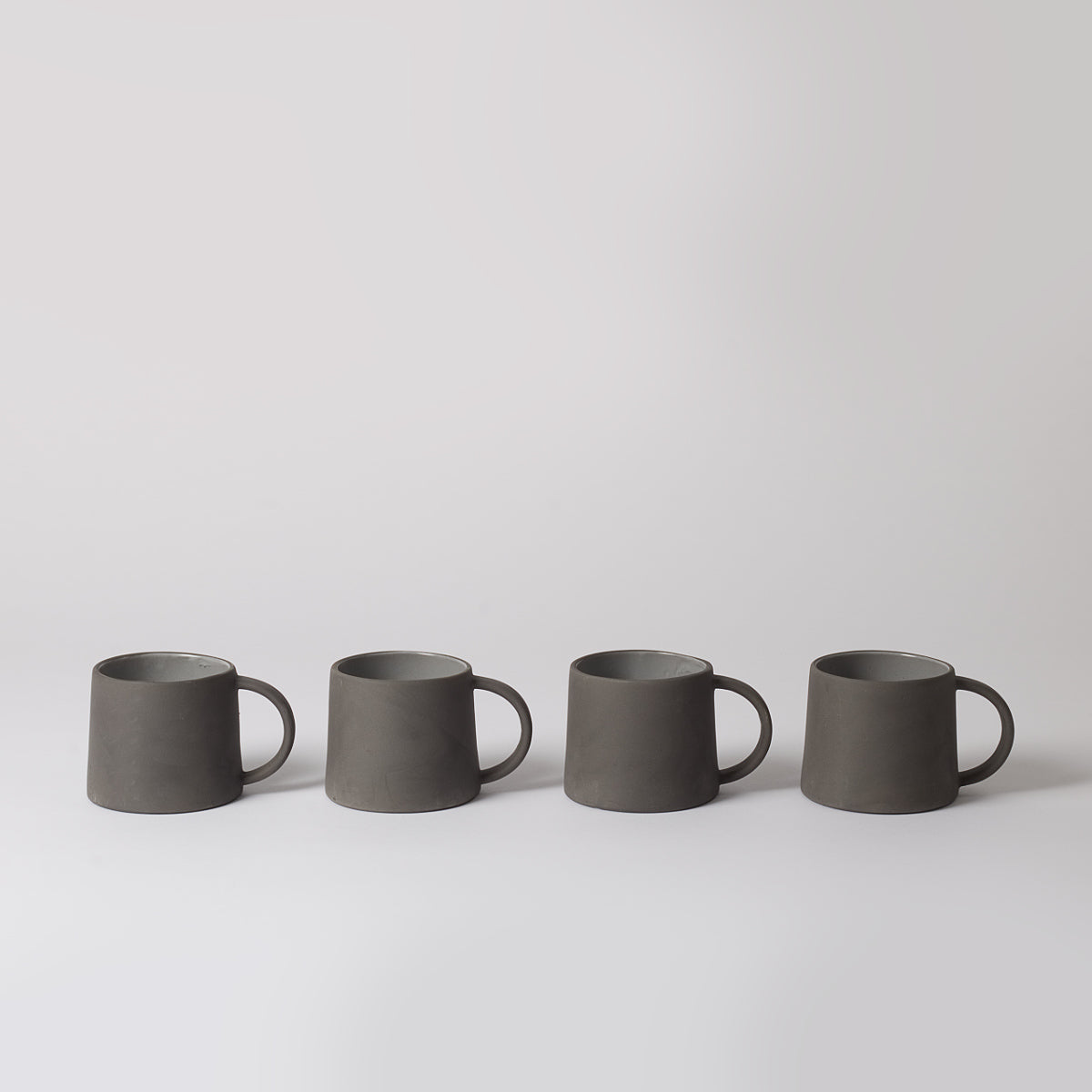 Aska Minimalist Coffee Mugs, Set of 4, Dark Grey | Vaunt Design