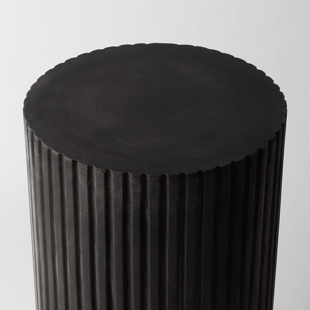 Skalep Tall Grey Side Table, Plinth, Charcoal | Vaunt Design